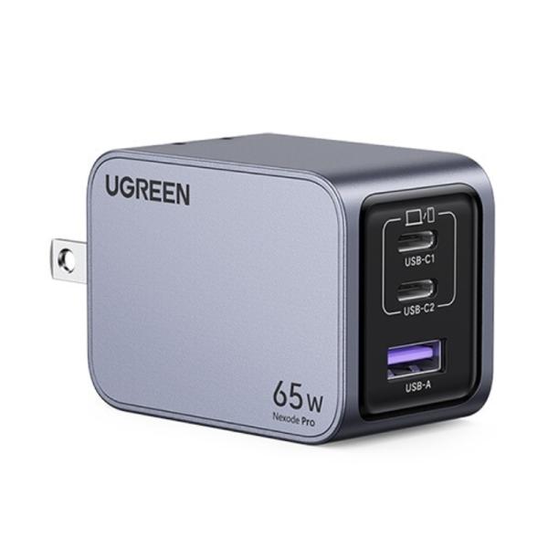 CARGADOR DE PARED UGREEN X755 NEXODE PRO 3 PUERTOS 2 USB-C Y 1 USB-A CARGA RAPIDA 65W 25870 ...