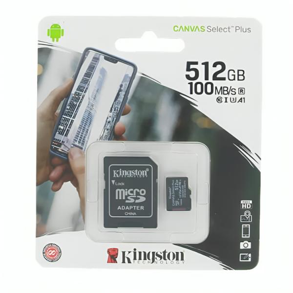 MEMORIA MICRO SD 512GB KINGSTON CANVAS SELECT PLUS 100R A UHS-I 100/85 MB/S SDCS2/512GB – Teycos ...